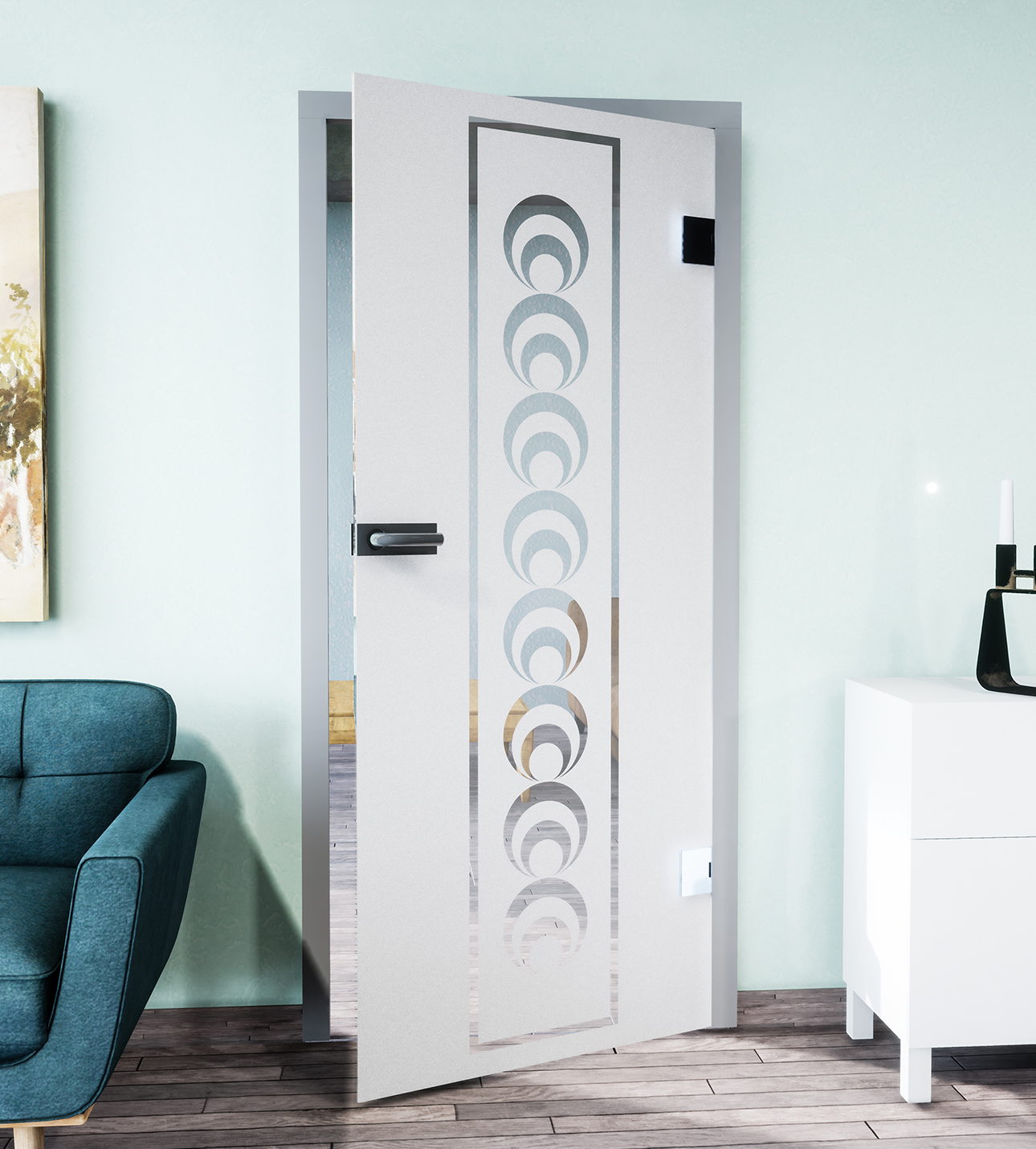 Order glass decor for doors in shells design